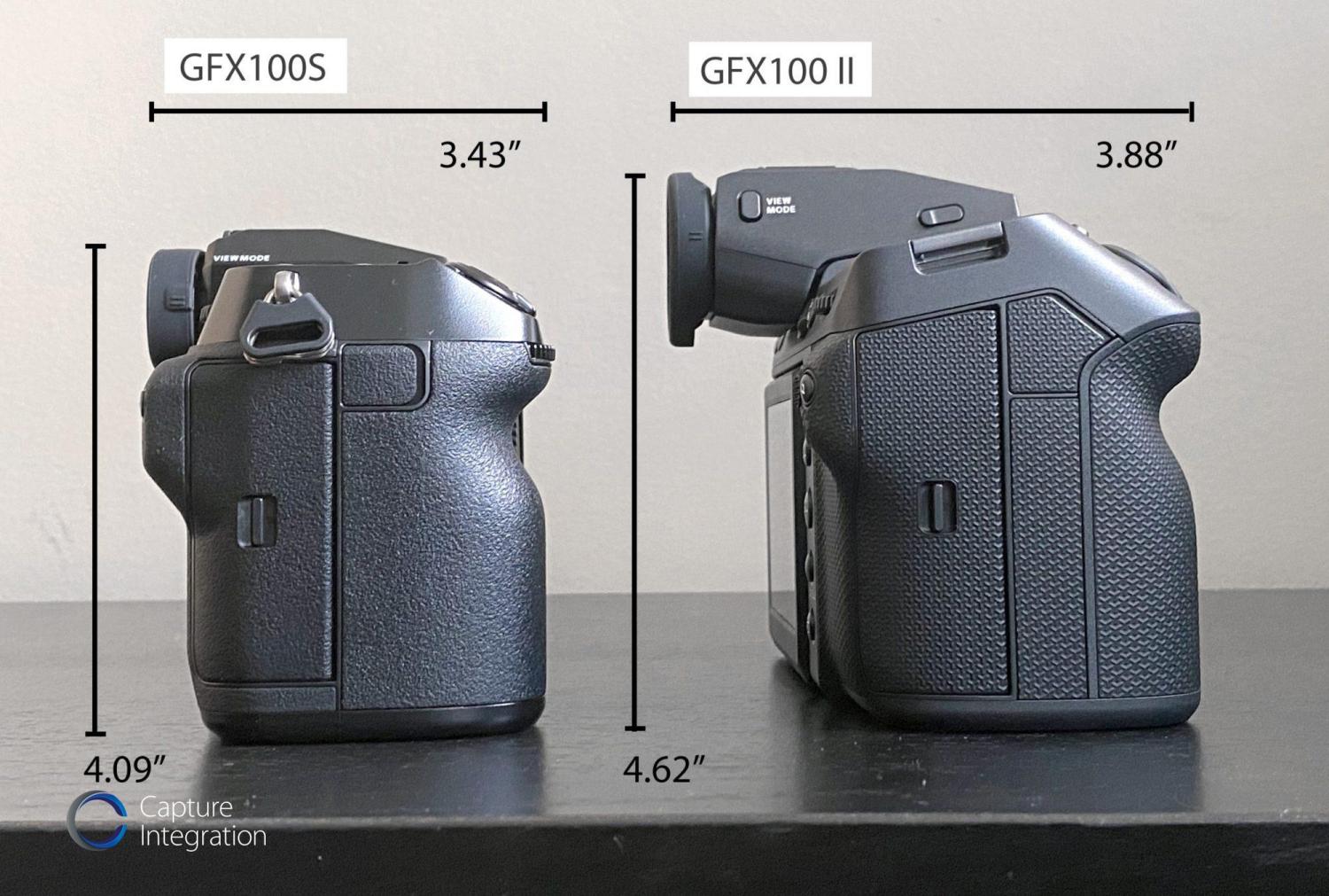 Fujifilm GFX100 II v. GFX100S Size Comparison - Capture Integration